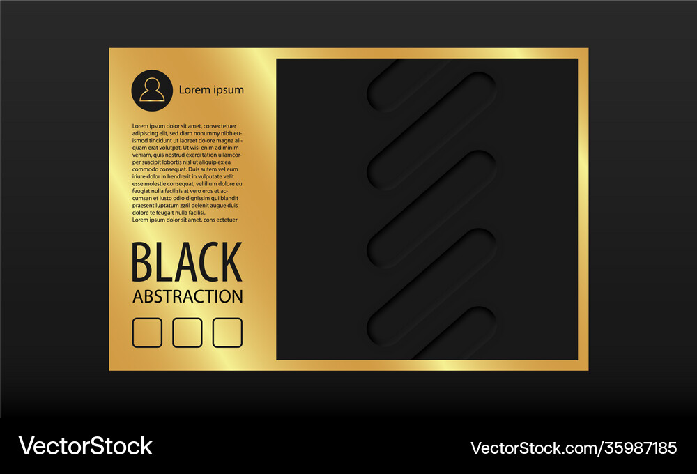 Gold and black neomorphism background dark Vector Image