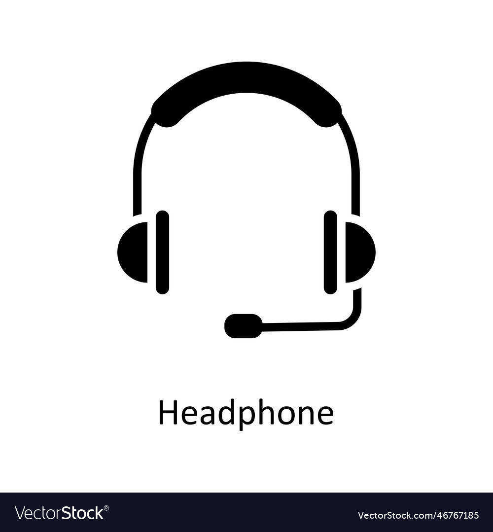 Headphone solid icons simple stock illus Vector Image Headphone solid icons simple stock illus Vector Image