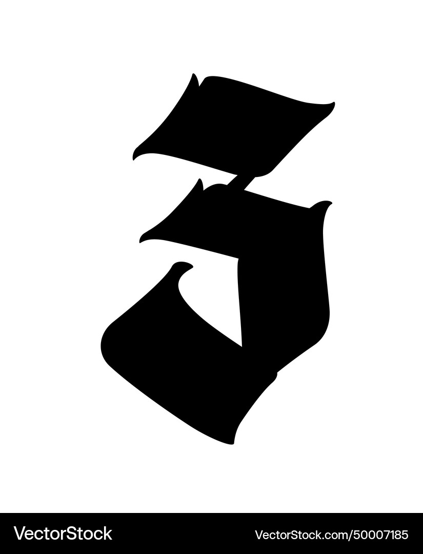 Letter in the gothic style alphabet calligraphy Vector Image