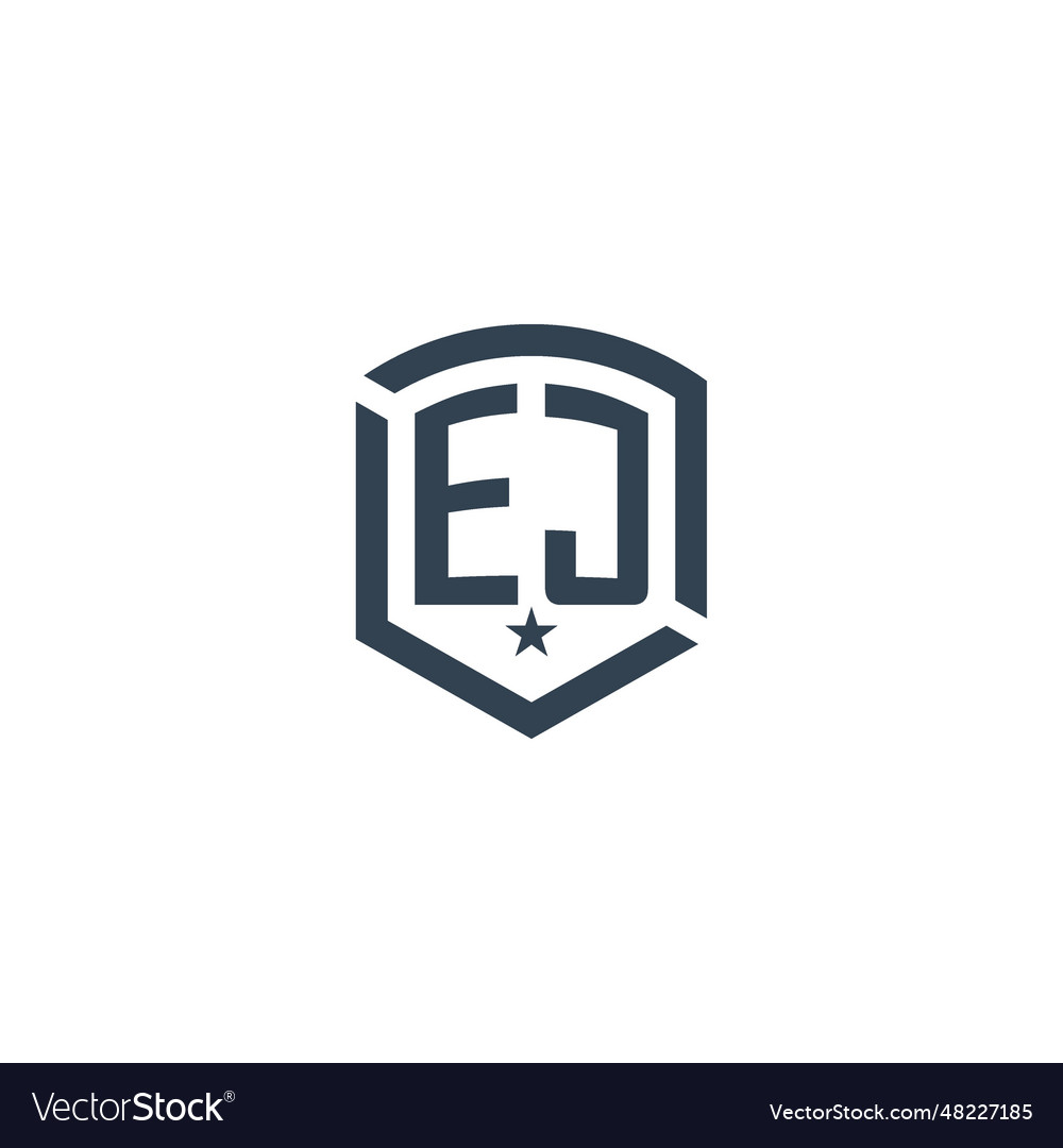 Monogram ej star shield logo design inspiration Vector Image