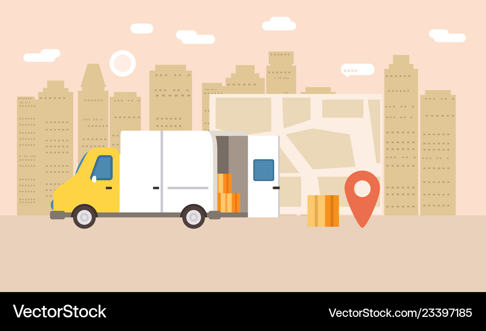 Online delivery of goods tracking tracker Vector Image
