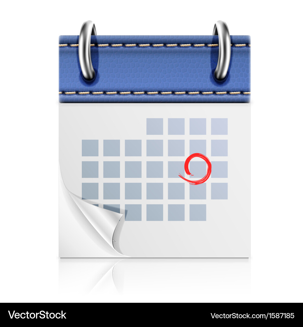 Realistic detailed calendar icon Royalty Free Vector Image