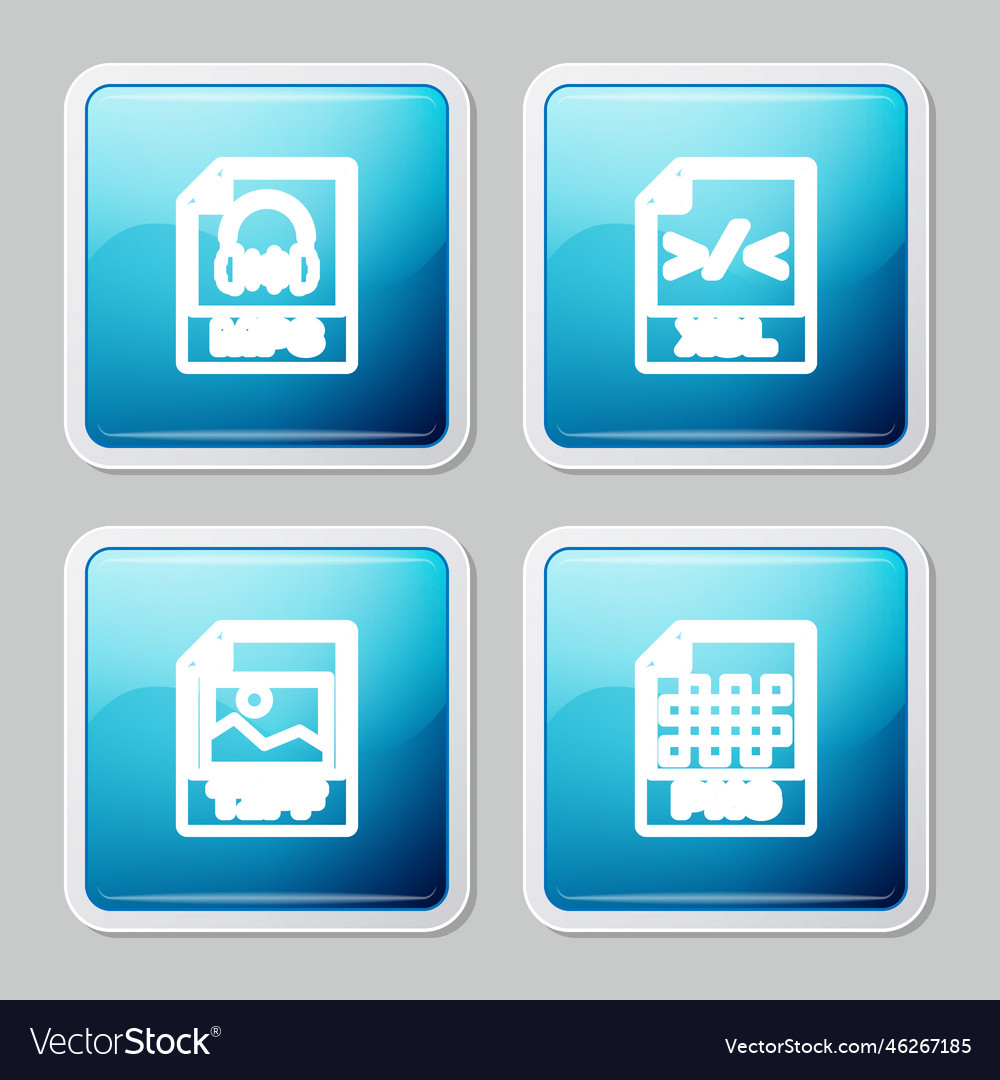 Set line mp3 file document xsl tiff and png icon Vector Image Set line mp3 file document xsl tiff and png icon Vector Image
