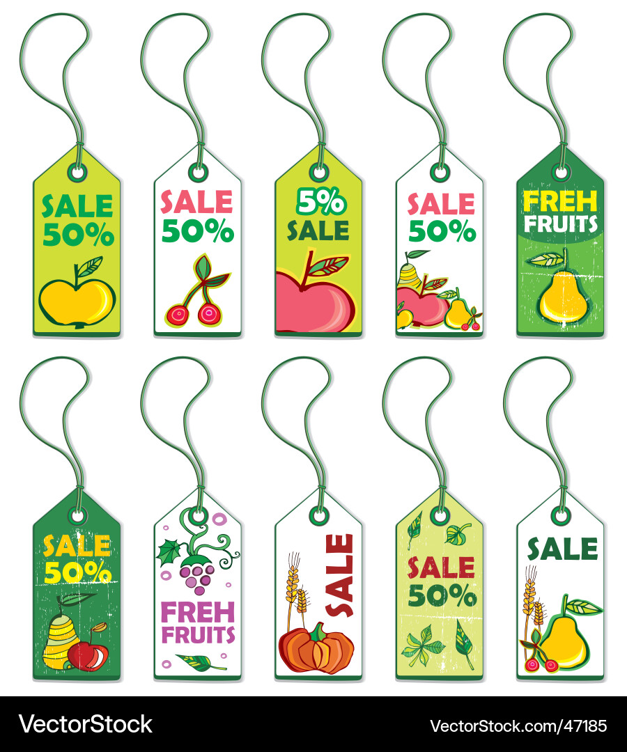 Set of fruits tags Royalty Free Vector Image - VectorStock