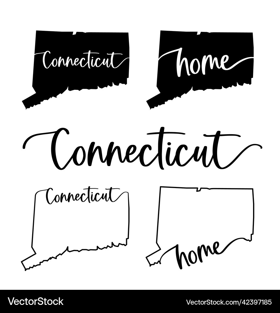 Stylized map of the us state connecticut Vector Image