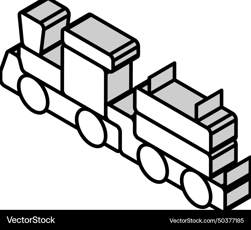 Train wooden toy isometric icon Royalty Free Vector Image