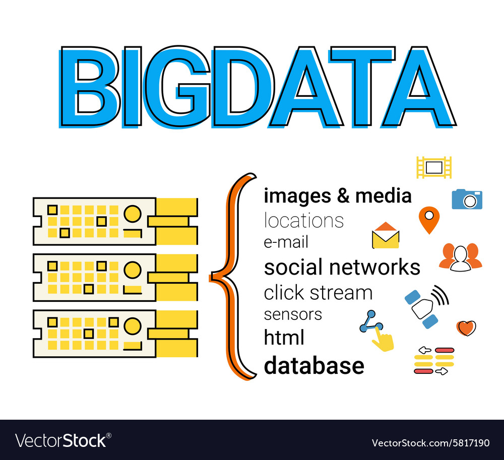 Big data - 4V visualisation Royalty Free Vector Image Big data - 4V visualisation Royalty Free Vector Image