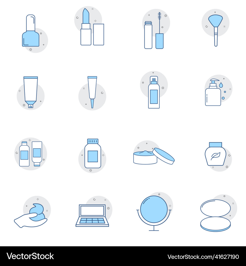 Cosmetics and beauty icon set in thin line style Vector Image