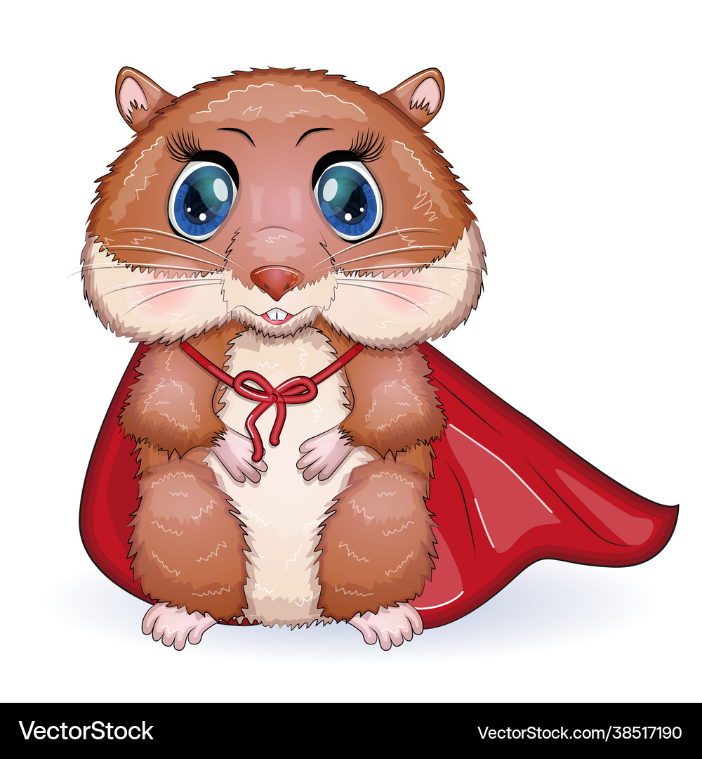 Cute hamster superhero cartoon characters Vector Image