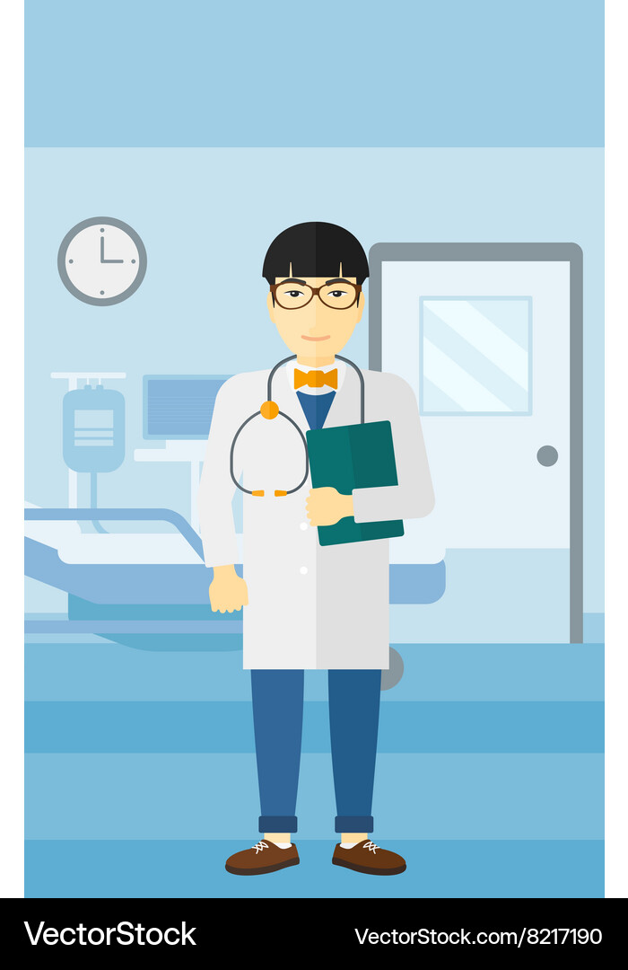 Doctor in hospital ward Royalty Free Vector Image