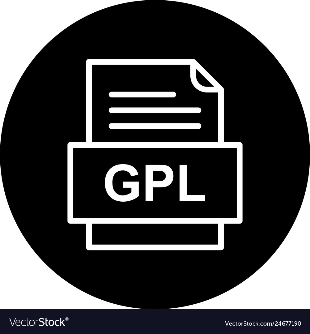 Gpl file document icon Royalty Free Vector Image