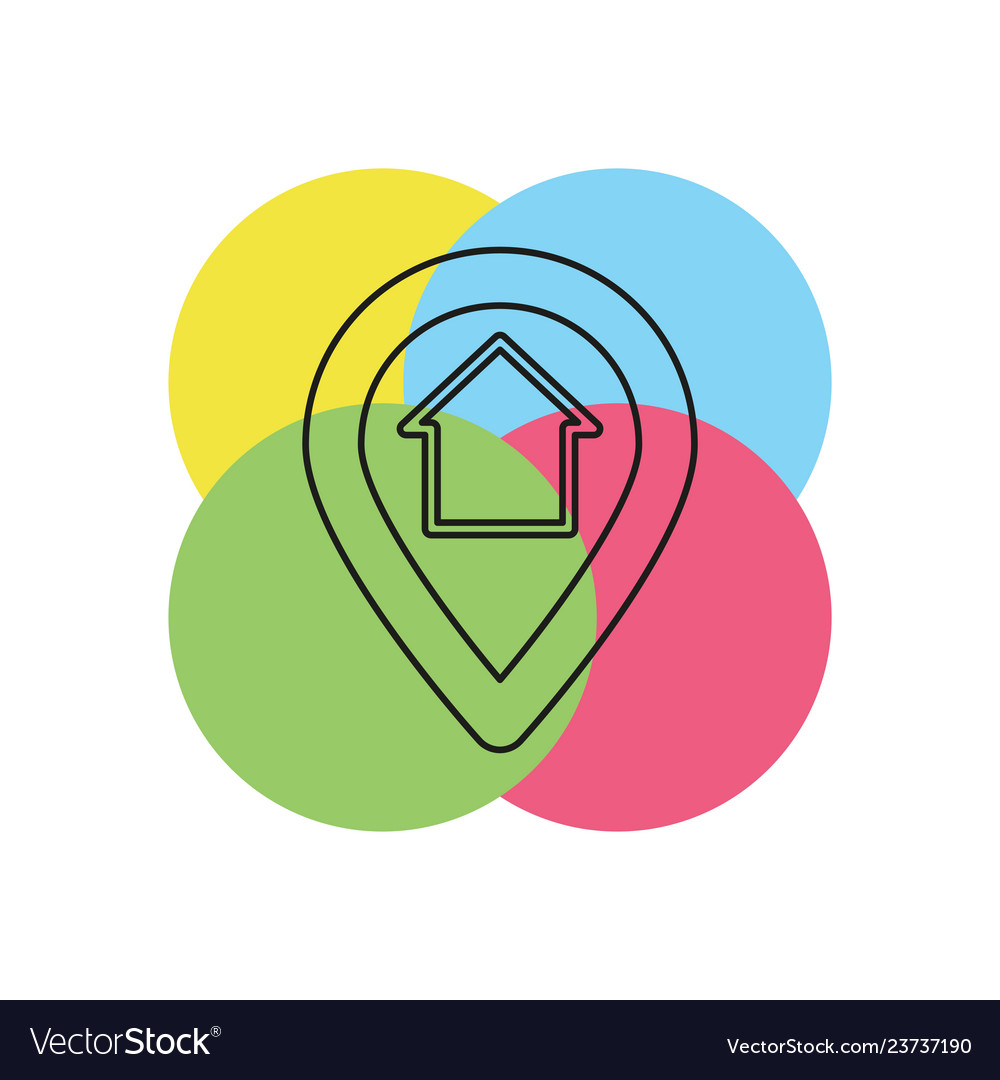 Home gps - map pointer map pin Royalty Free Vector Image