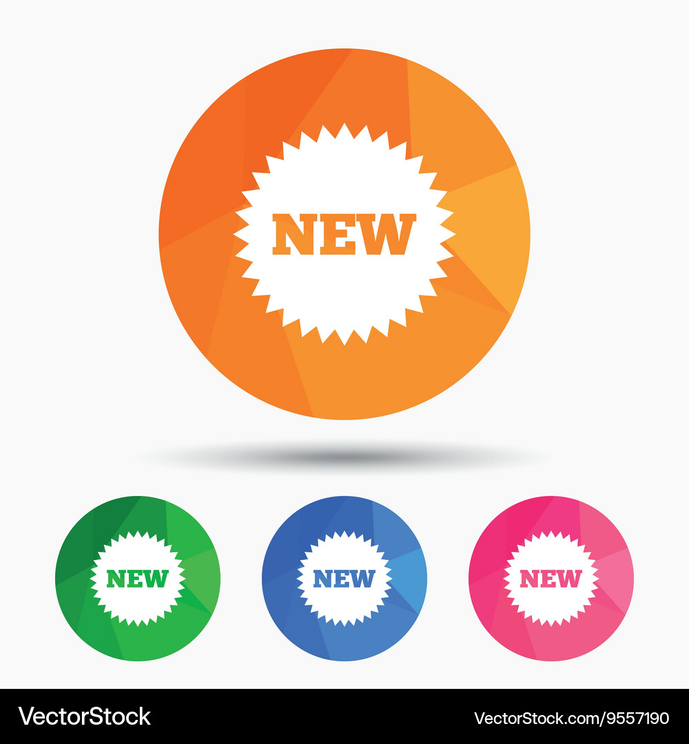 New sign icon arrival star symbol Royalty Free Vector Image