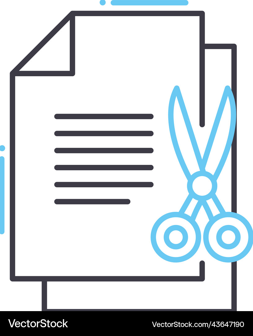 Paper scissors line icon outline symbol Royalty Free Vector