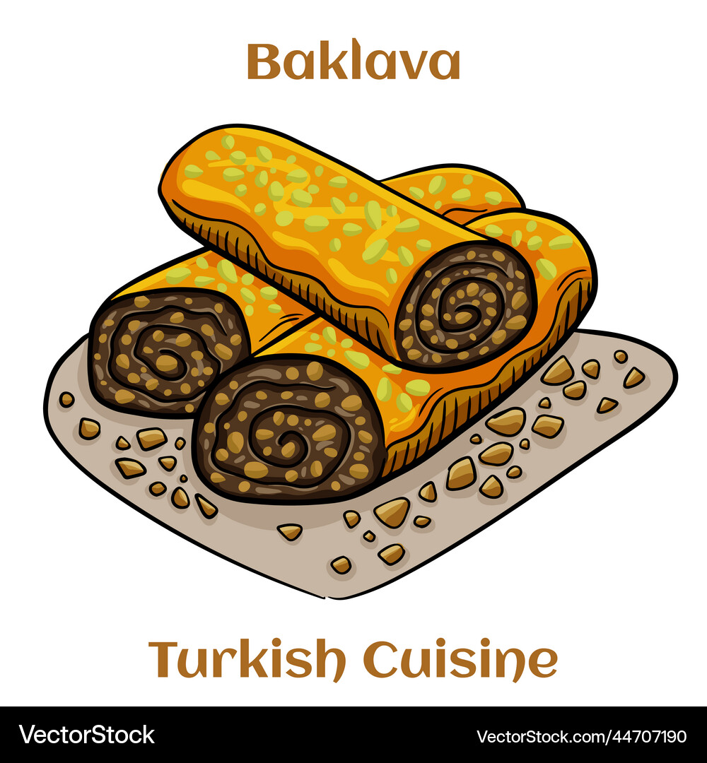 Pistachio baklava dessert traditional middle Vector Image