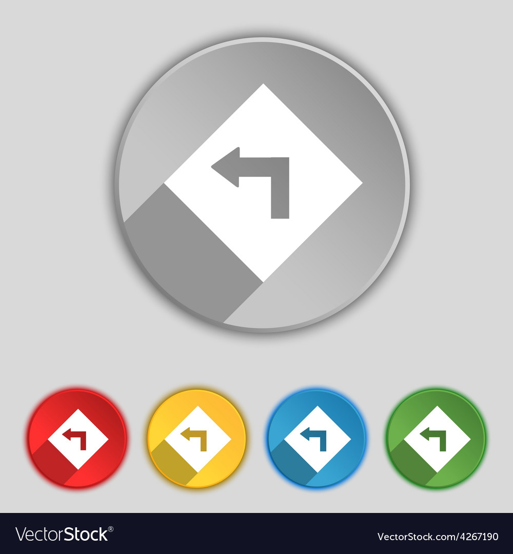 Road sign warning of dangerous left curve icon Vector Image