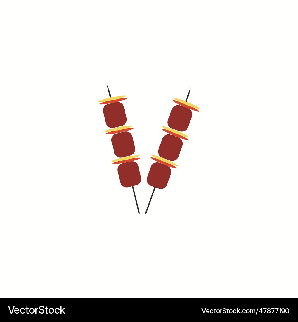 Satay icon sign and symbol Royalty Free Vector Image