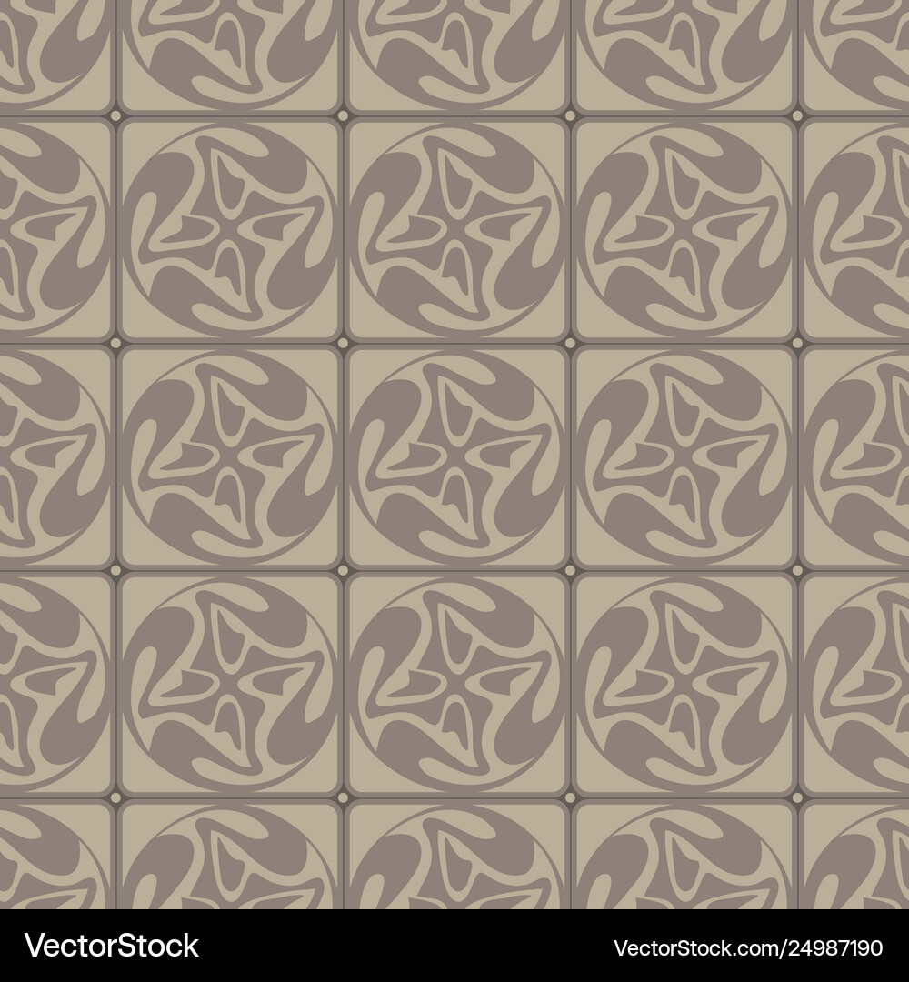 Seamless brown square pattern in art nouveau style