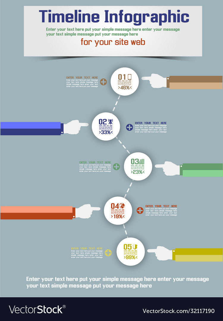 Set flat design hand Royalty Free Vector Image