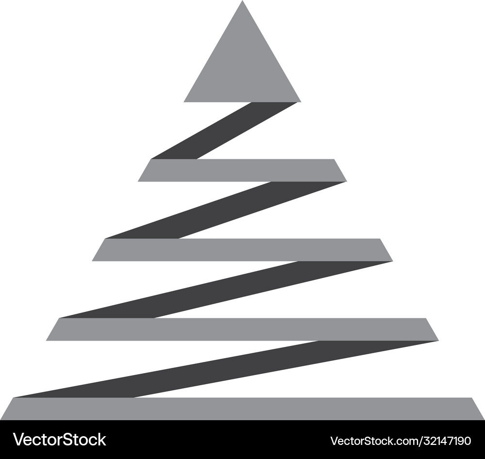 Triangle ribbon arrow up stripes design symbol Vector Image