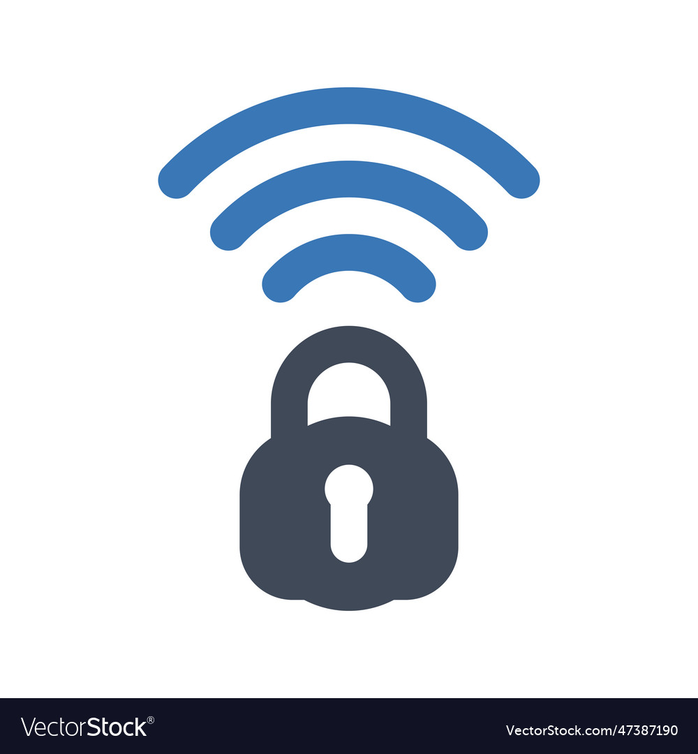 Wireless network security icon Royalty Free Vector Image