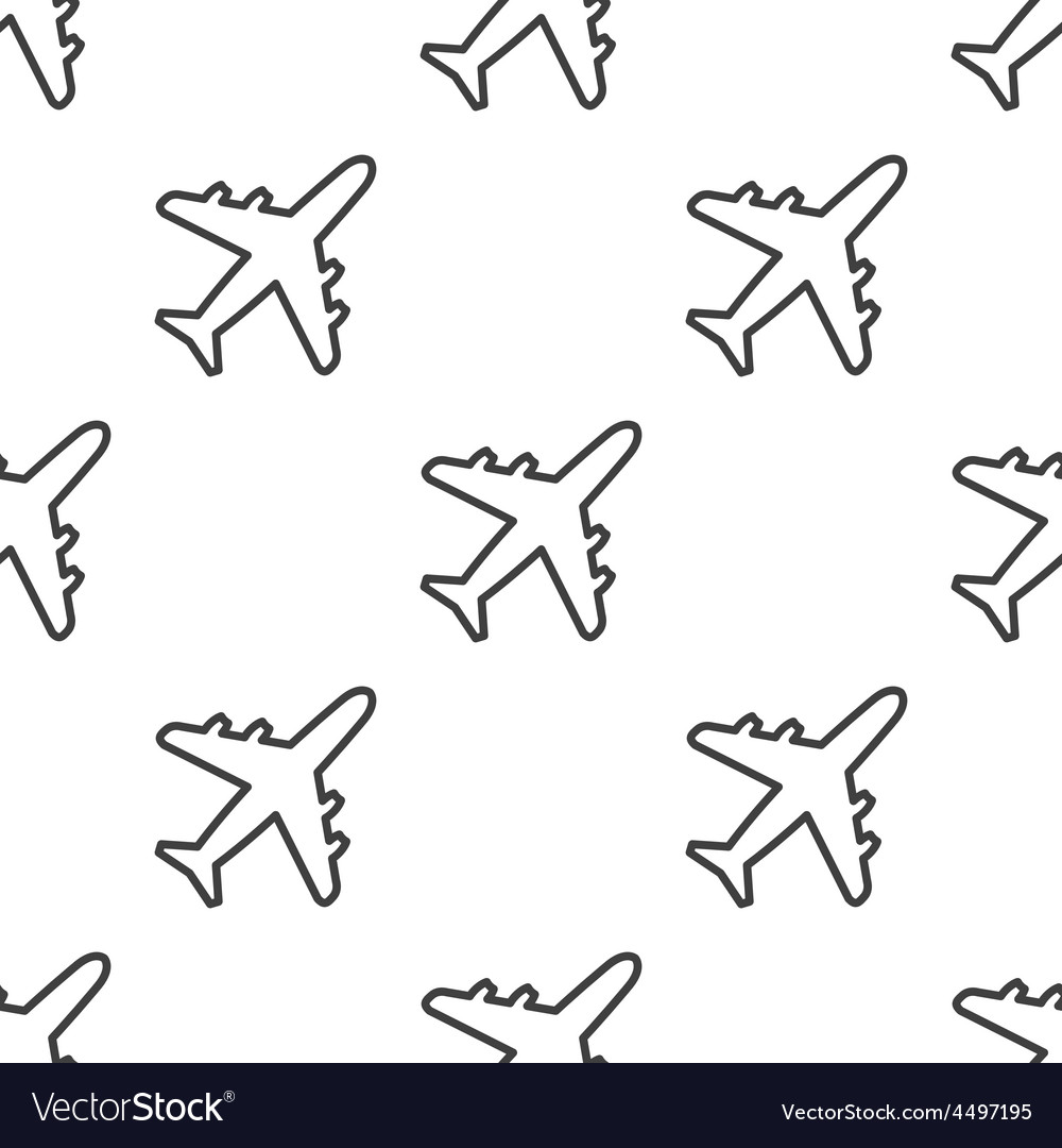 Airplane seamless pattern Royalty Free Vector Image