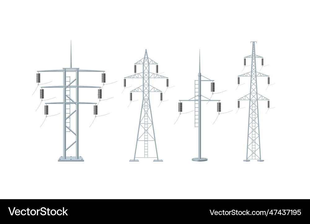 Electricity poles power high voltage Royalty Free Vector