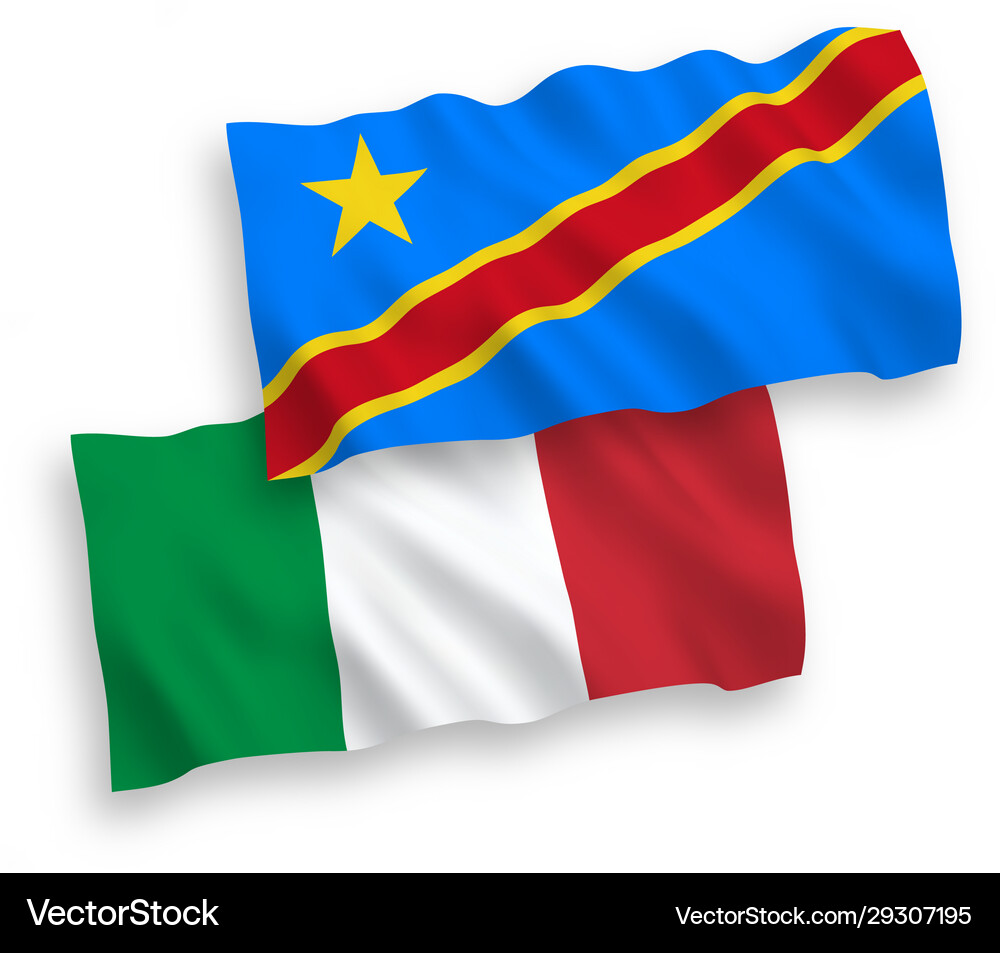 Flags italy and democratic republic Royalty Free Vector