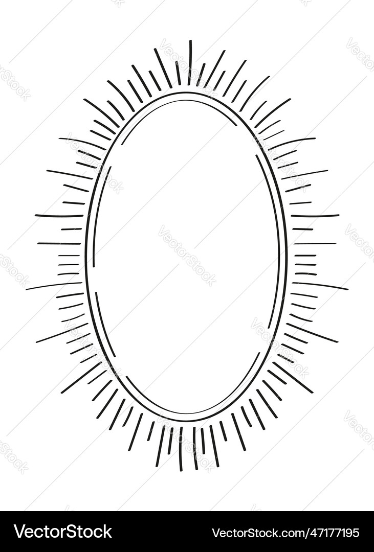 Frame mirror in hand drawn styleblank black Vector Image