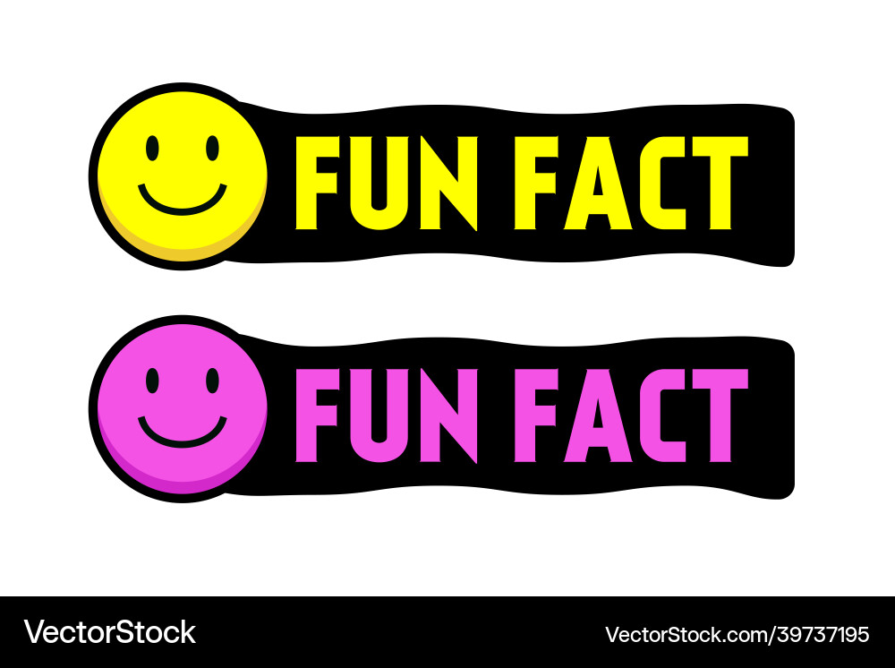 Fun fact smile face flat cartoon style Royalty Free Vector