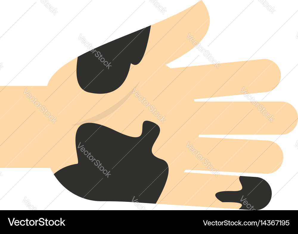 Hand with dirty stains icon isolated Royalty Free Vector
