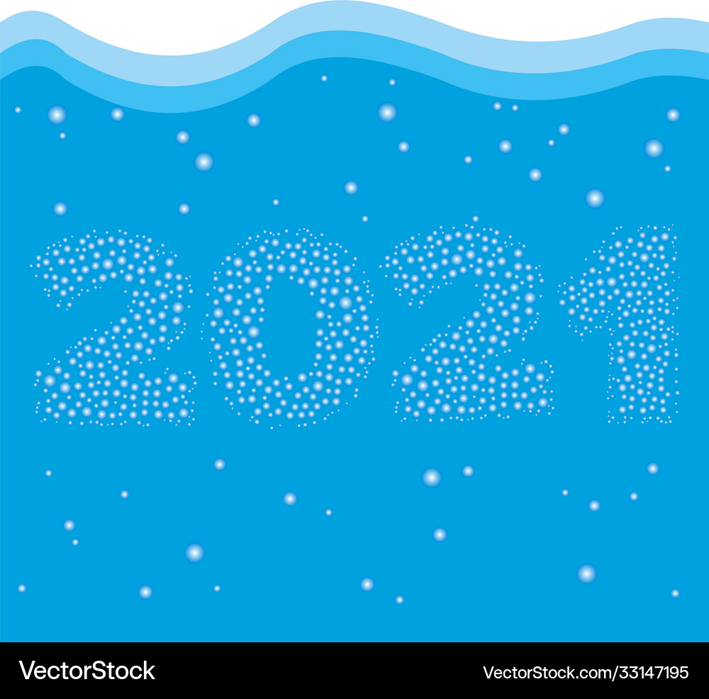 Happy new year 2021 concept number created Vector Image
