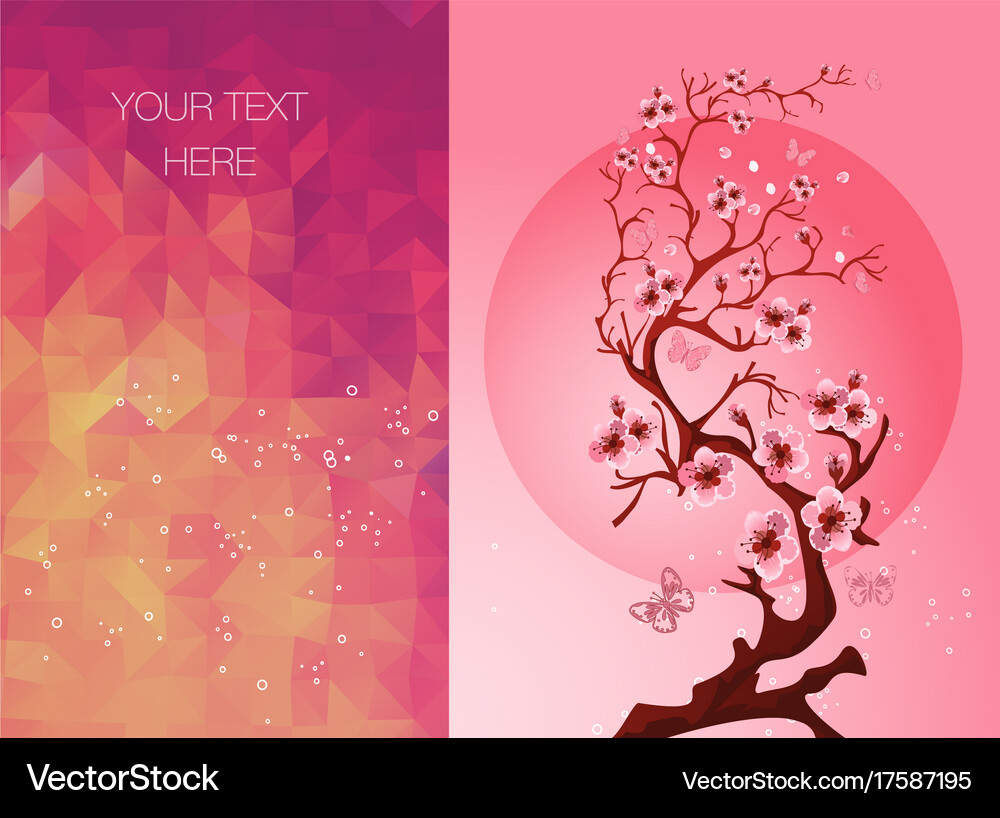 Invitation cards with a blossom sakura Royalty Free Vector