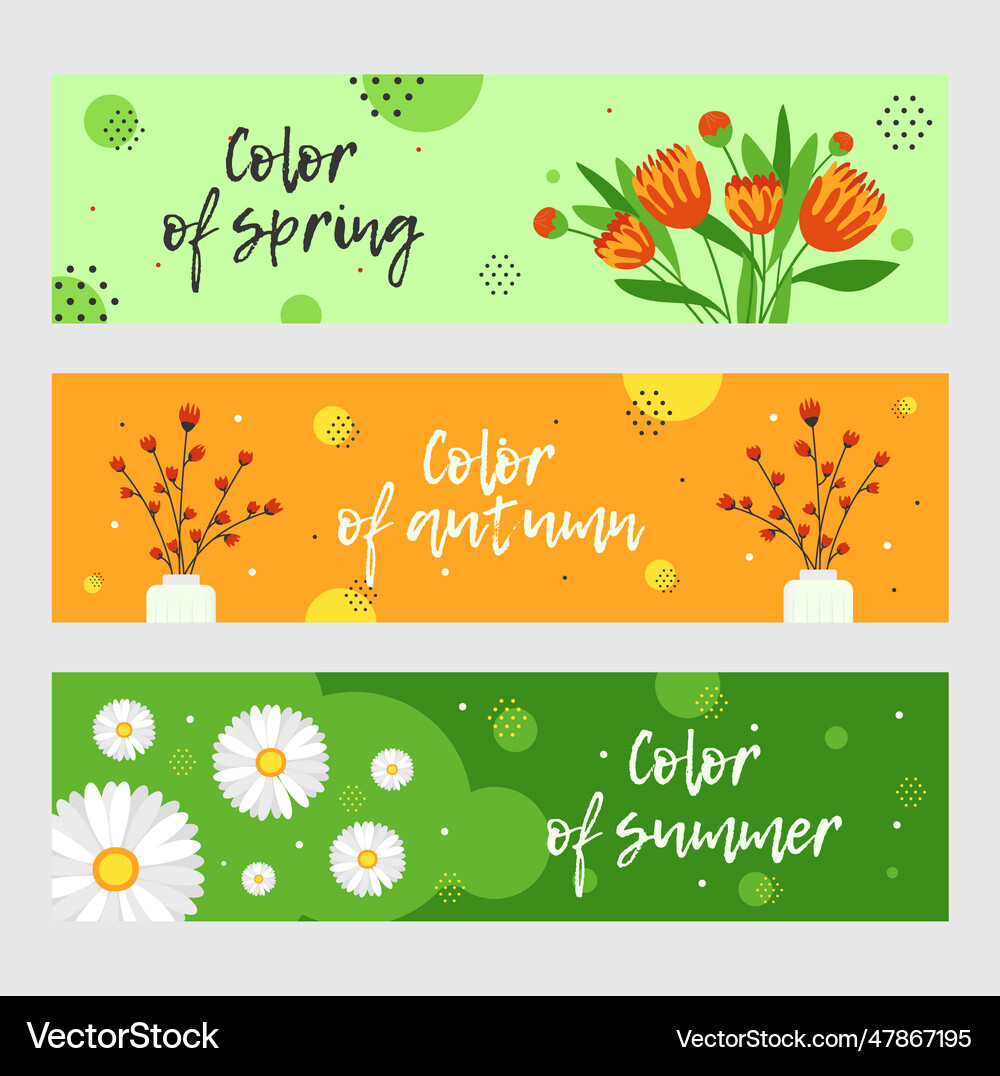Modern banners design for florist store Royalty Free Vector