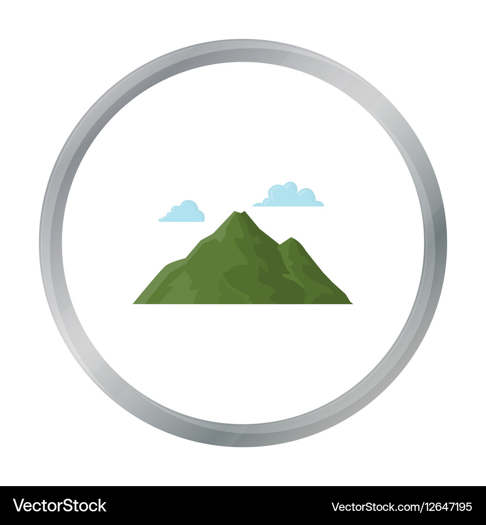 Mountain icon in cartoon style for web Royalty Free Vector