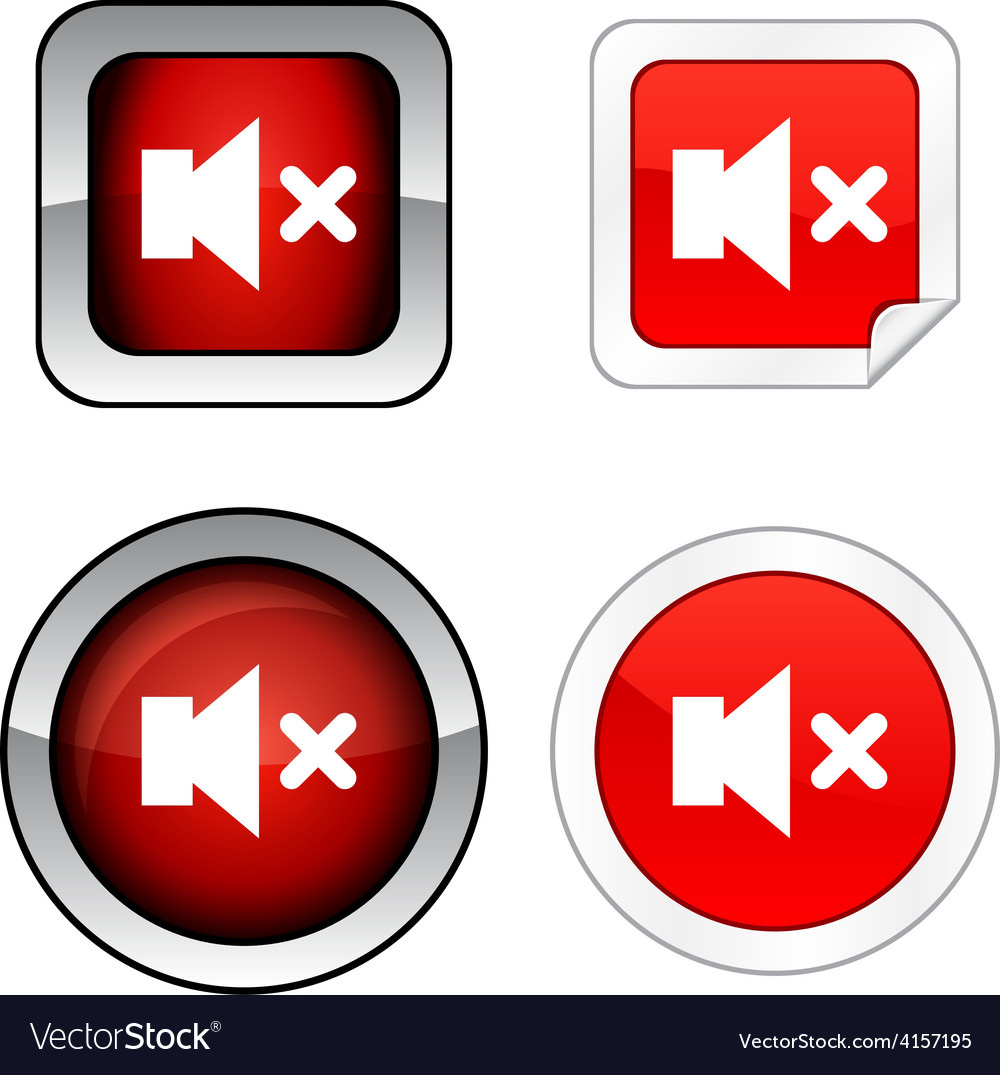 Mute button set Royalty Free Vector Image - VectorStock