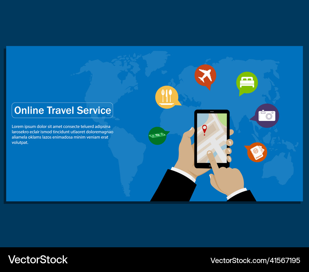 Online travel service 1 Royalty Free Vector Image