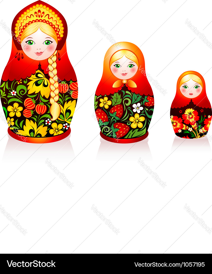 Russian tradition matryoshka dolls Royalty Free Vector Image