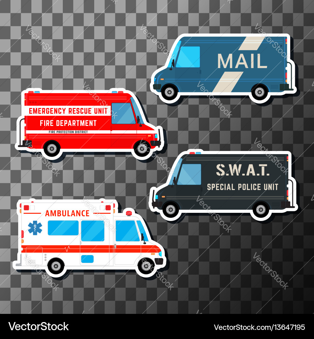 Set of service vans Royalty Free Vector Image - VectorStock