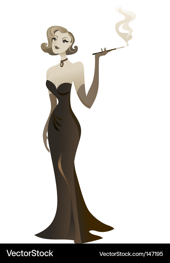 Smoking babe Royalty Free Vector Image - VectorStock