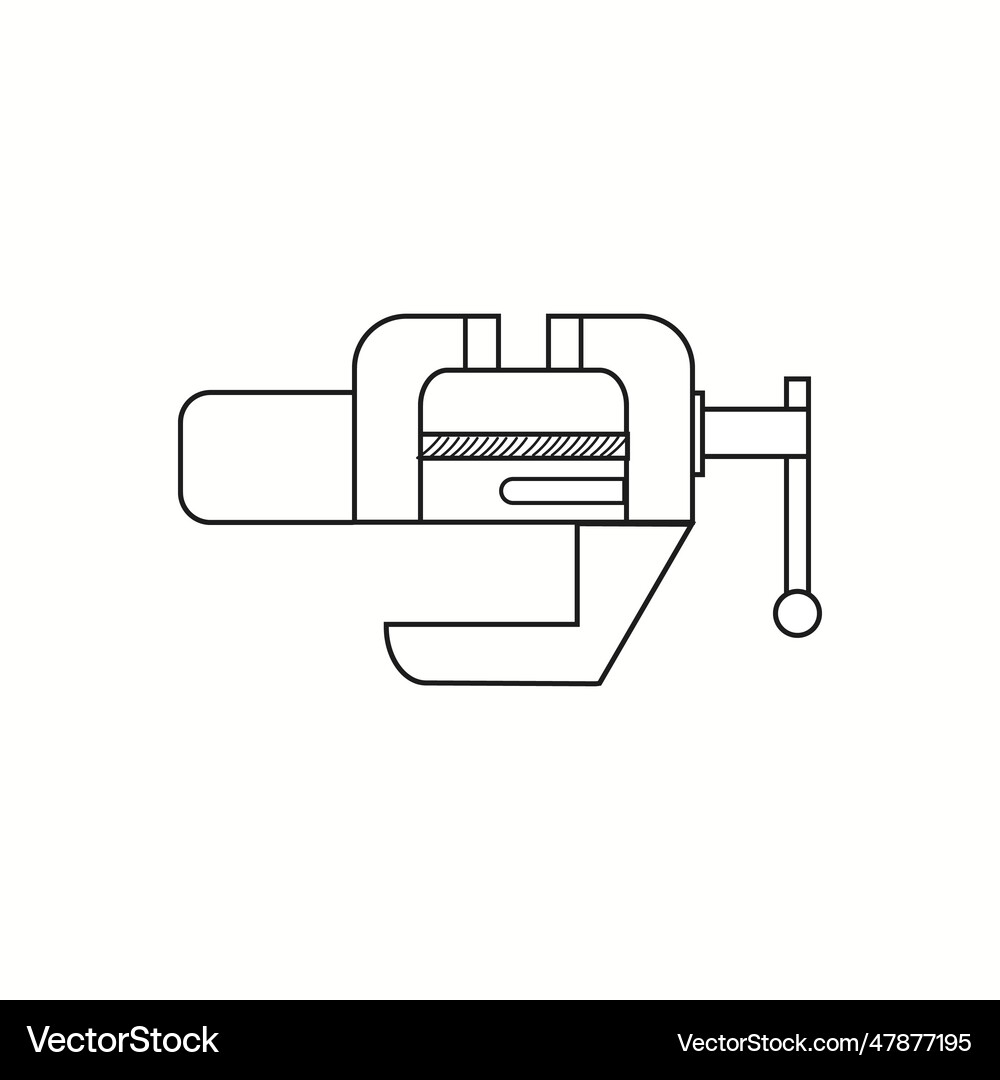 Vise tool icon in outline Royalty Free Vector Image