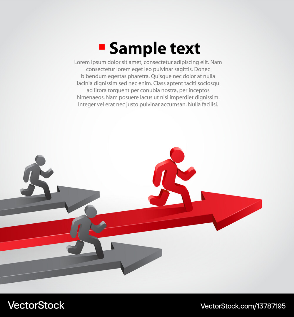 Winner running person on arrow Royalty Free Vector Image