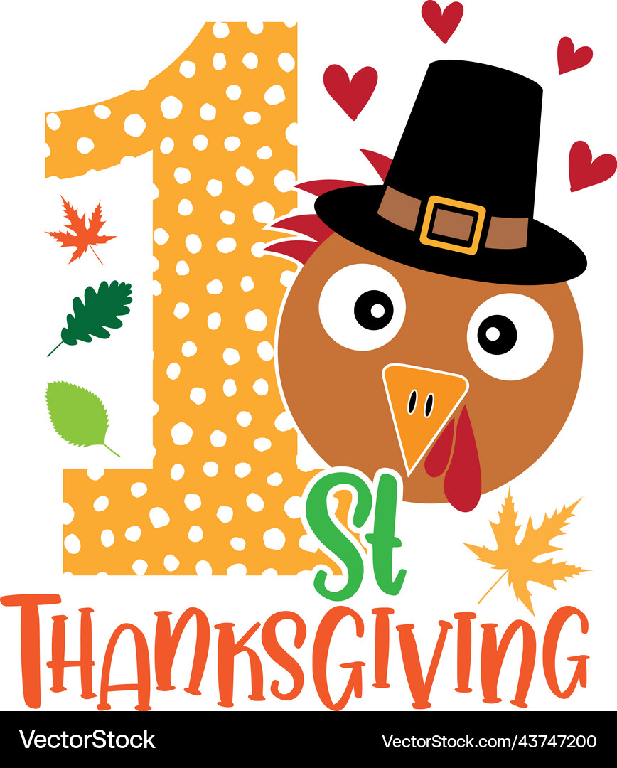 1st thanksgiving turkey face day Royalty Free Vector Image
