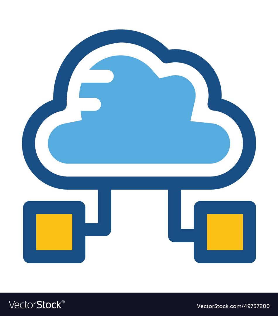 Cloud network colored icon Royalty Free Vector Image