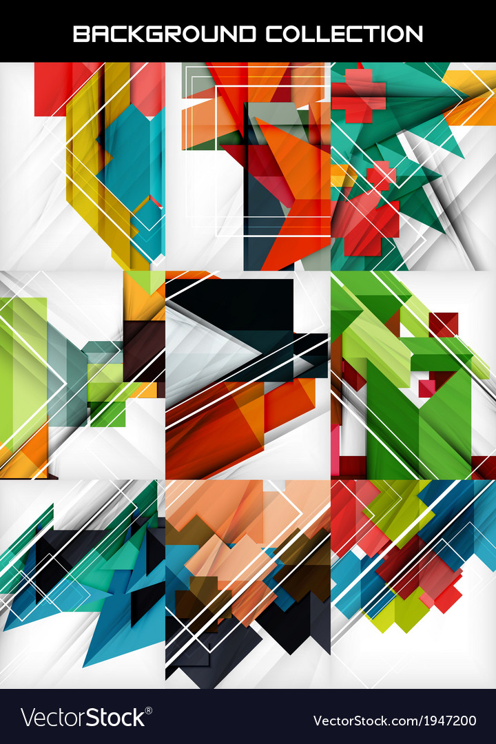 Collection of geometric shape abstract backgrounds
