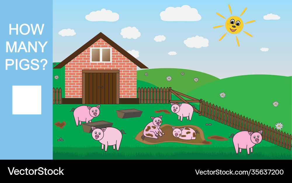 Counting game for preschool children count how Vector Image