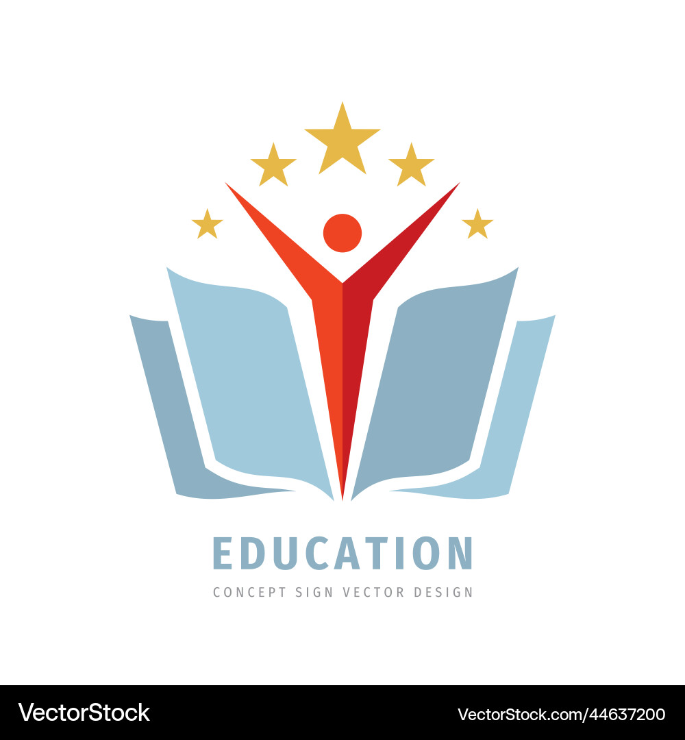 Education badge logo design university Royalty Free Vector