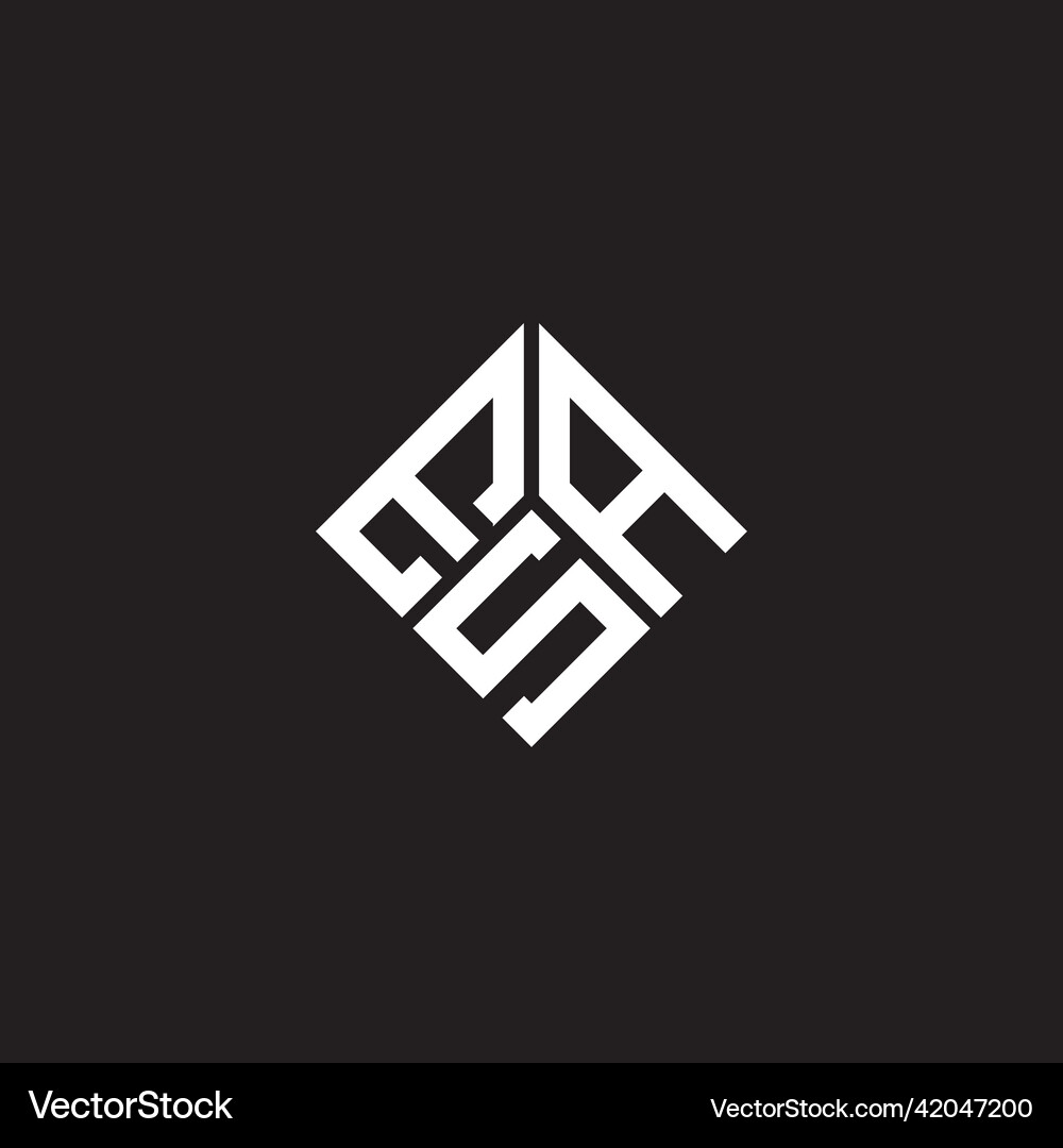 Esa letter logo design on black background Vector Image