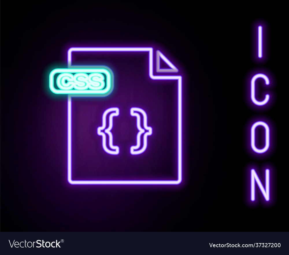 Glowing neon line css file document download css Vector Image Glowing neon line css file document download css Vector Image
