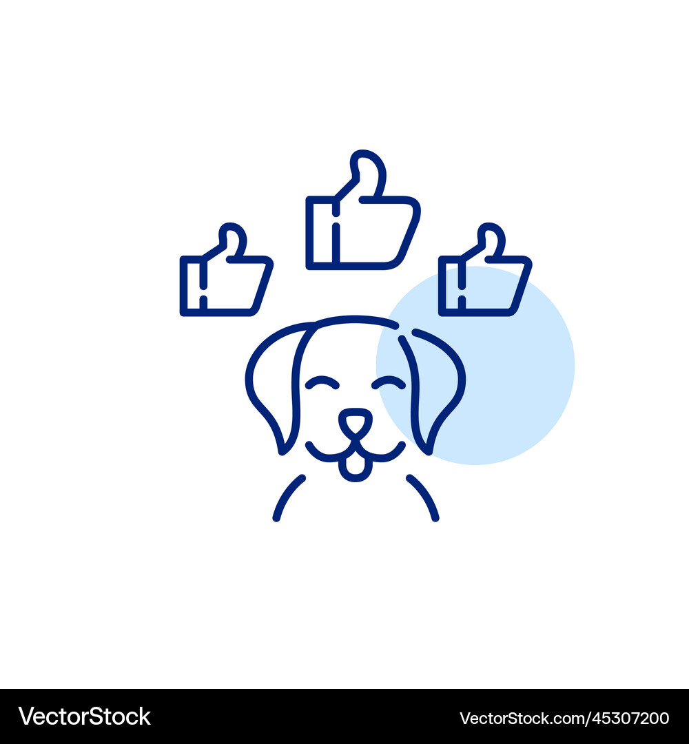 Happy dog approval thumbs ups pixel perfect Vector Image